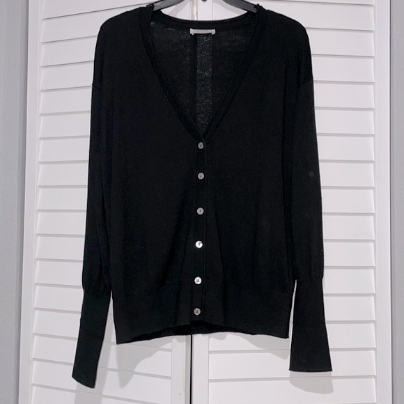 AYR | Sweaters | Ayr Womens Black Button Down Thin Vneck Cardigan Size ...